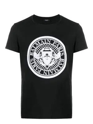 Balmain Flocked Coin T-shirt - Black