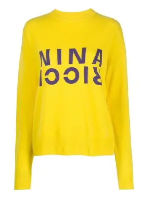 Nina Ricci Stitched Logo Jumper - Yellow