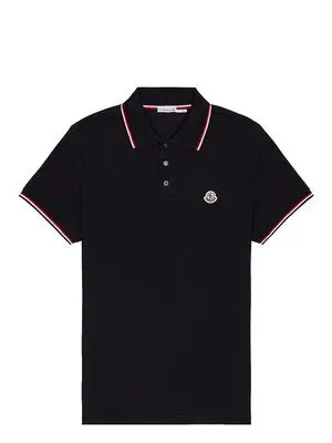 Moncler Moncler Short Sleeve Polo In Blue Navy