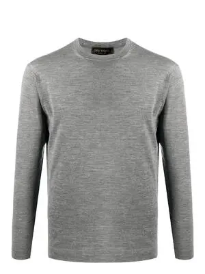 DELL'OGLIO Long-sleeve Fitted Jumper - Grey