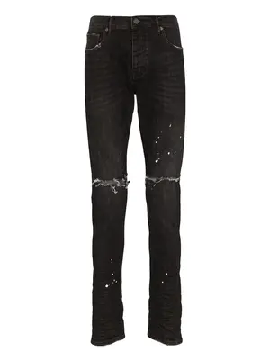 PURPLE BRAND Distressed Ripped Knee Jeans - Black