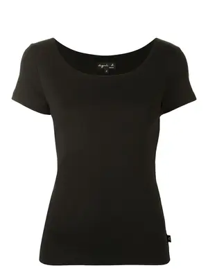 AGNÈS B. Le Chic Scoop Neck T-shirt - Black