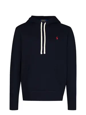Ralph Lauren Embroidered Logo Drawstring Hoodie - Blue
