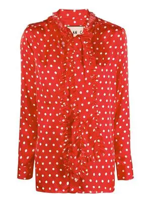Plan C Polka Dot-print Blouse - Red