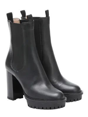 GIANVITO ROSSI Leather Ankle Boots - Black