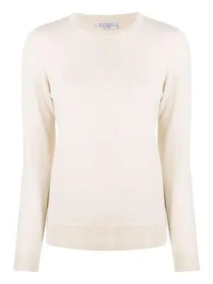 Brunello Cucinelli Beige Cashmere Crew Neck Jumper - Neutrals