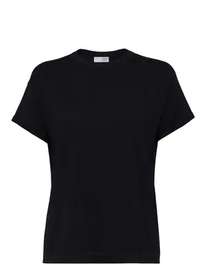 Brunello Cucinelli Brunello Cucinelli Plain Knitted T-Shirt Black