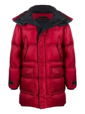 Emporio Armani Hooded Down Parka - Red