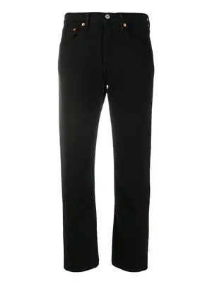 LEVI'S Straight-leg Cropped Jeans - Black