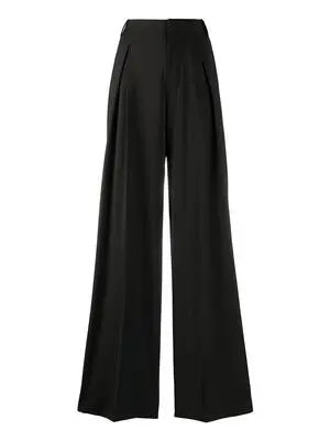 DIESEL® High-waisted Pleated Wide-leg Trousers - Black