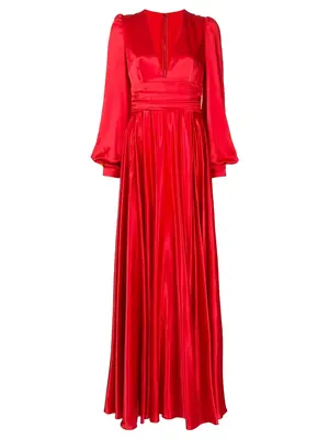 Dolce & Gabbana Silk Evening Gown - Red