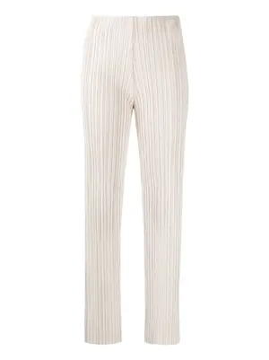 Nanushka Straight-leg Pleated Trousers - Neutrals