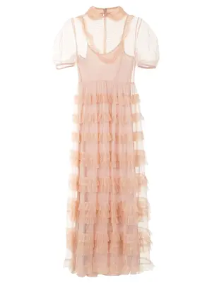Red Valentino Point D'esprit Mesh Dress - Pink