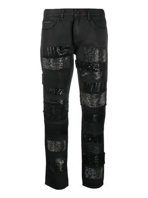 Philipp Plein Customised Boyfriend Jeans - Black