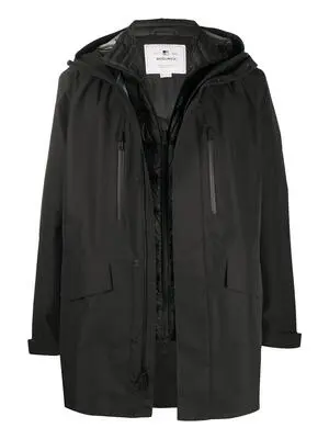 Woolrich Layered Padded Raincoat - Black