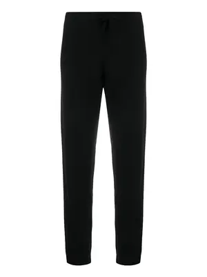 Cashmere In Love Ribbed-knit Track Pants - Black