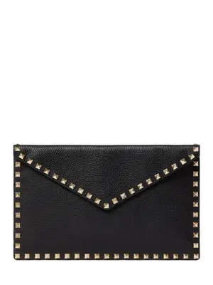 Valentino Garavani Rockstud Envelope Clutch - Black