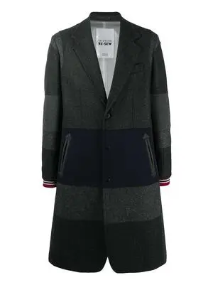 VALENTINO Horizontal Stripe Single-Breasted Coat