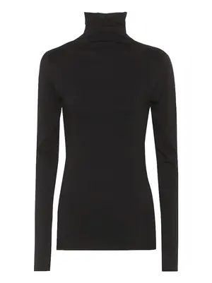 Velvet By Graham & Spencer Talisia Cotton Turtleneck Top - Black
