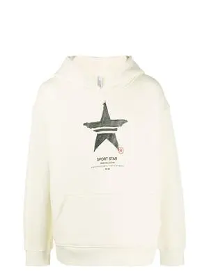 Neil Barrett Hand-painted Sports Star Print Hoodie - Neutrals