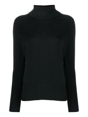 DRUMOHR Roll Neck Fine Knit Sweater - Black