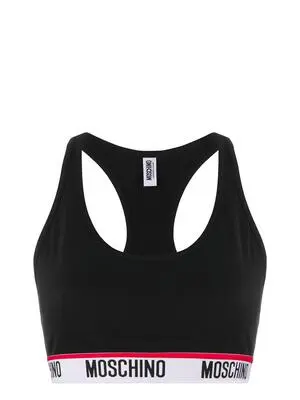 Moschino Logo-tape Sports Bra - Black