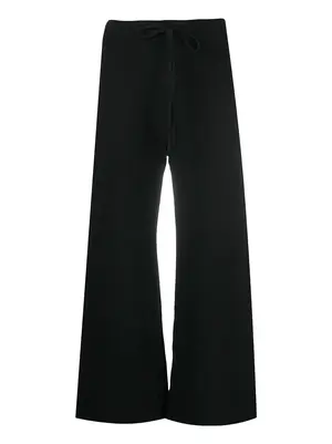NILI LOTAN Drawstring Cropped Track Pants - Black