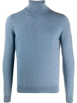Malo Roll Neck Jumper - Blue