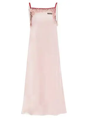 Miu Miu Ruffle-trimmed Voile Slip Dress - Pink