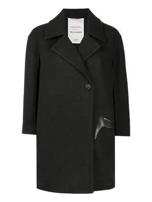 Valentino Garavani Flowersity Single-breasted Coat - Grey