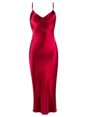 GILDA & PEARL Sophia Silk Slip Dress - Red