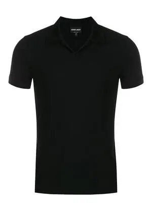Giorgio Armani Short-sleeve Polo Top - Black