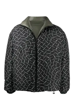 COUNTY OF MILAN Marcelo Burlon Logo Print Padded Jacket - Black
