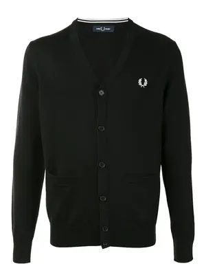 Fred Perry Logo-embroidered Cardigan - Blue