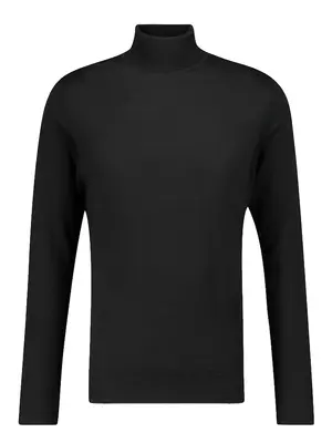 Sunspel Wool Turtleneck Sweater - Black