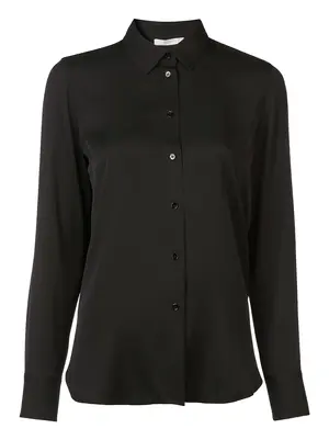 Vince Classic Silk Shirt - Black
