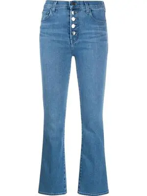 J Brand Cropped Bell Leg Jeans - Blue