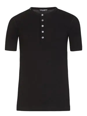 Dolce & Gabbana Fine-rib Cotton T-shirt - Black