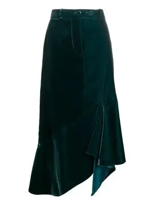 TOM FORD TOM FORD Asymmetric Velvet Skirt Blue