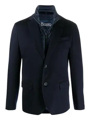 Herno Padded-detail Single-breasted Blazer - Blue