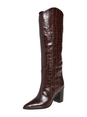 SCHUTZ Schutz Maryana Croc-Embossed Block Heel Boots