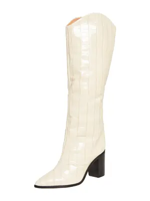 Schutz Maryana Block Boots Egg Shell