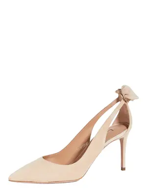 AQUAZZURA 85mm Bow Tie Pumps - Honey