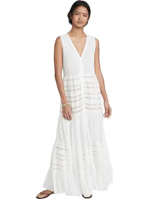 Playa Lucila Eyelet Maxi Dress - White