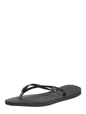 Havaianas Rose Gold Slim Flip Flops Black