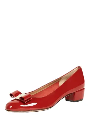 FERRAGAMO Vara Low Heel Pumps - Rosso
