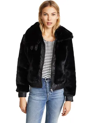 Blanknyc Noise Faux Fur Coat - Black