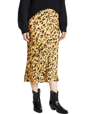 ANINE BING ANINE BING Bar Silk Skirt Black/gold