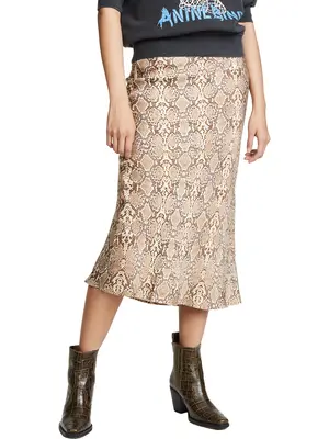 ANINE BING ANINE BING Bar Silk Skirt Python