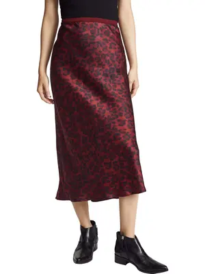 ANINE BING ANINE BING Bar Silk Skirt Red